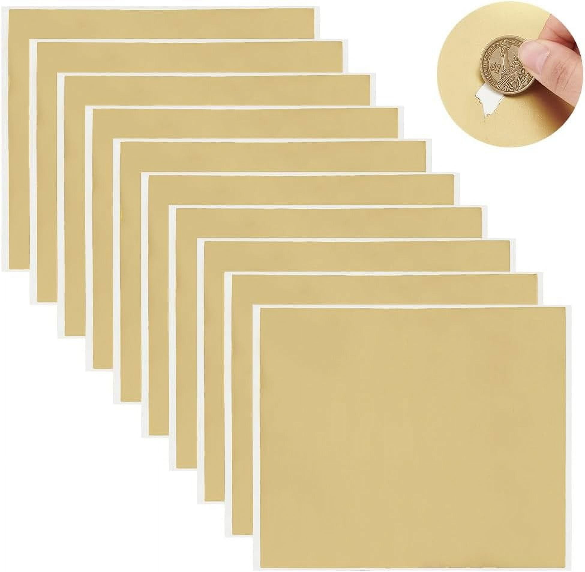 10 Sheets Large Size Scratch Off Stickers 9.7x8.1inches Gold Rectangle ...
