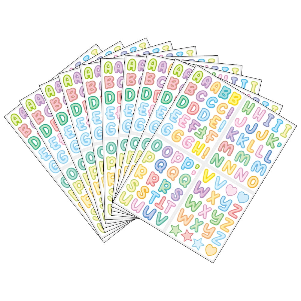 10 Sheets Letter Decals Stickers for Water Bottles Adhesive Letters ...