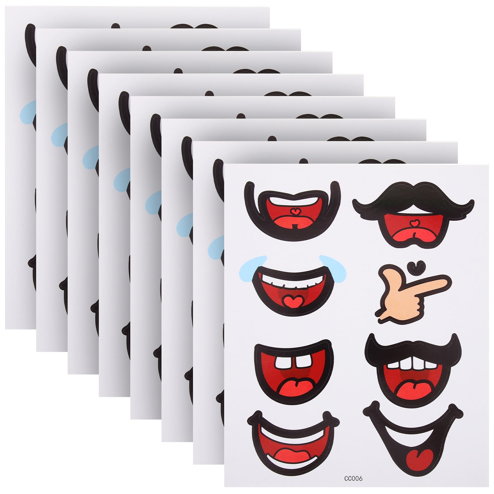 10 Sheets Lip Gloss Stickers Labels Face Sticker Lips Stickers Kids ...