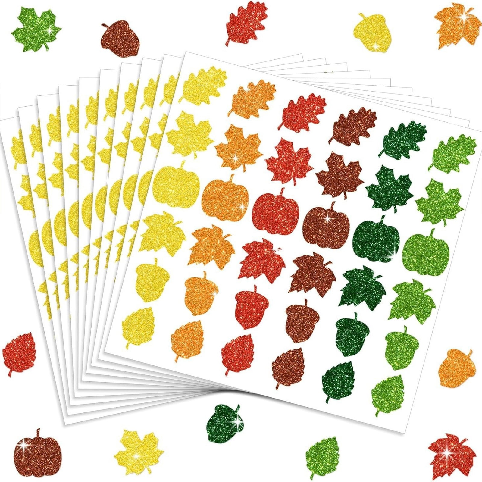 10 Sheets Maples Sticker Reward Sticker Decorative Label Sticker Autumn ...