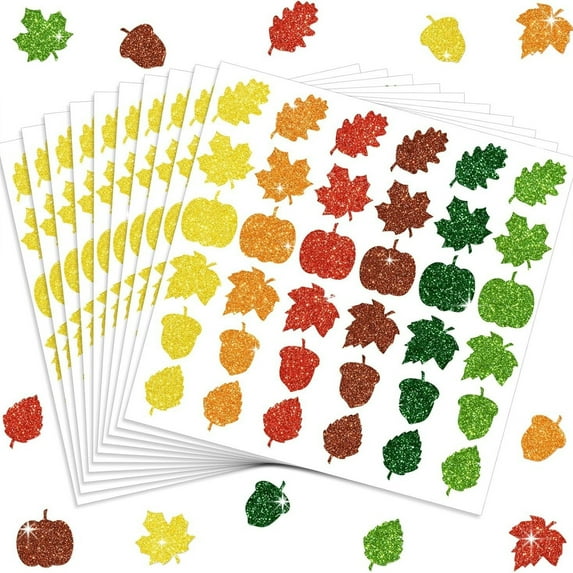 10 Sheets Maples Sticker Reward Sticker Decorative Label Sticker Autumn ...