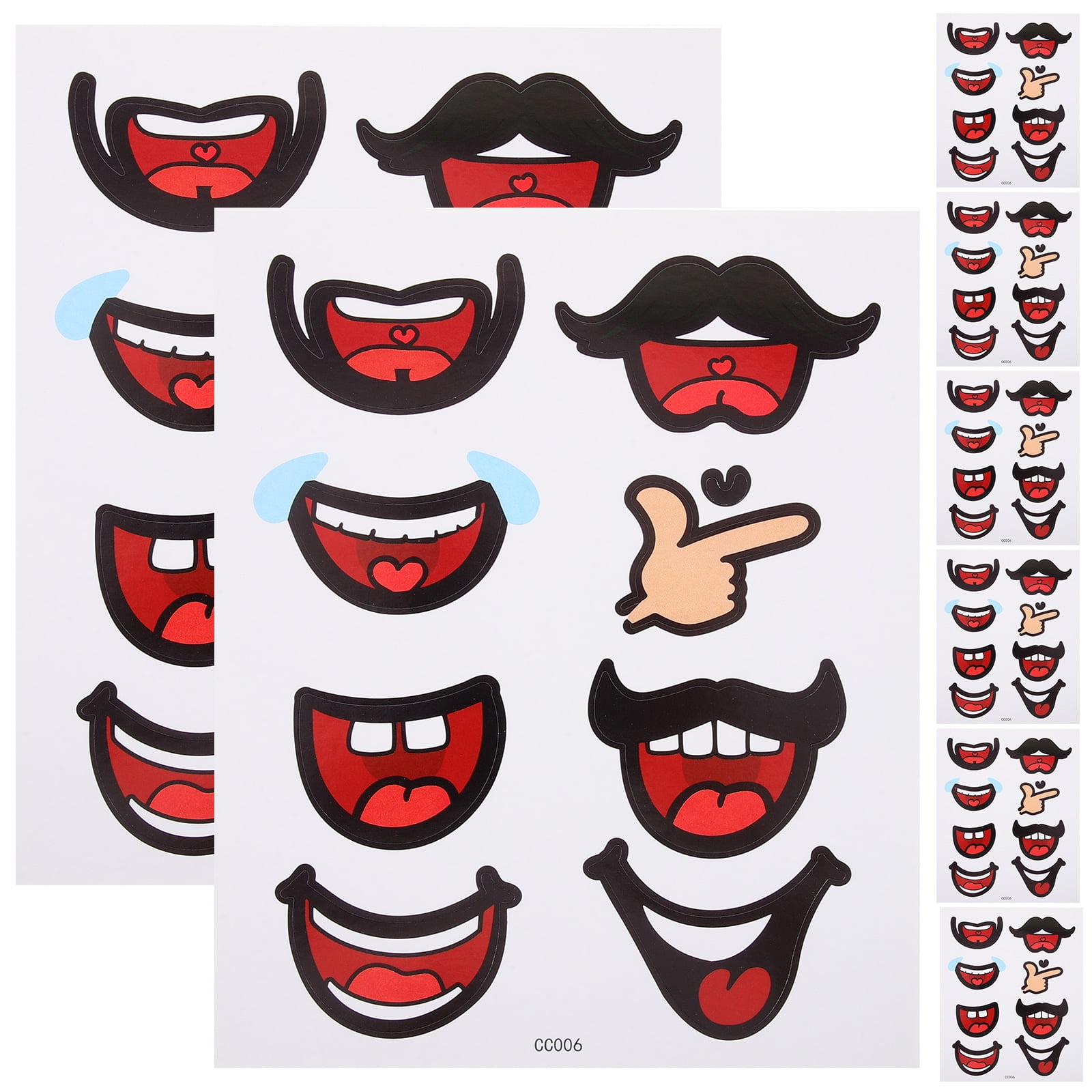 10 Sheets Mouth Stickers DIY Mouth Patterns Stickers Paper Stickers ...