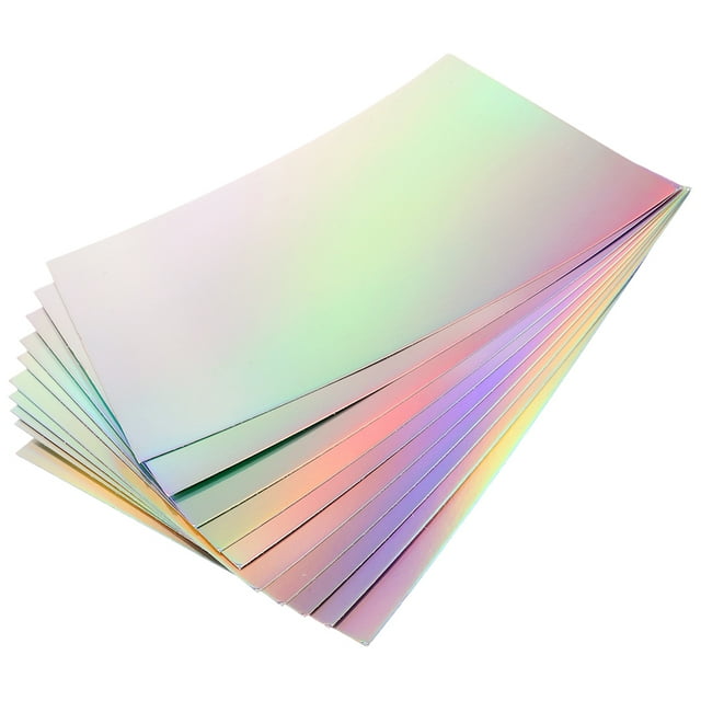 10 Sheets Multi-use Cardstock Holographic Diy Craft Material Decals ...
