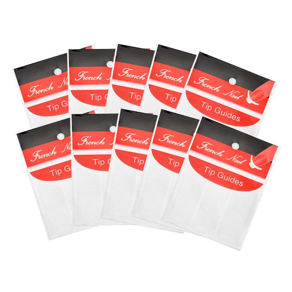 10 Sheets Nail Tip Guides Nail Stickers Manicure Decals Strips Nail ...