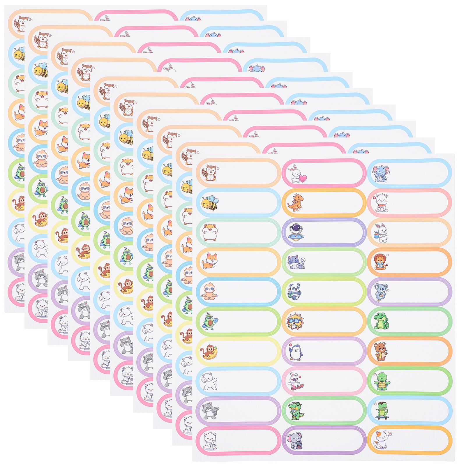 10 Sheets Name Labels Adhesive Name Stickers students Name Labels ...