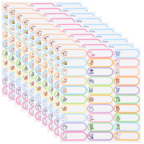 10 Sheets Name Labels Adhesive Name Stickers students Name Labels ...