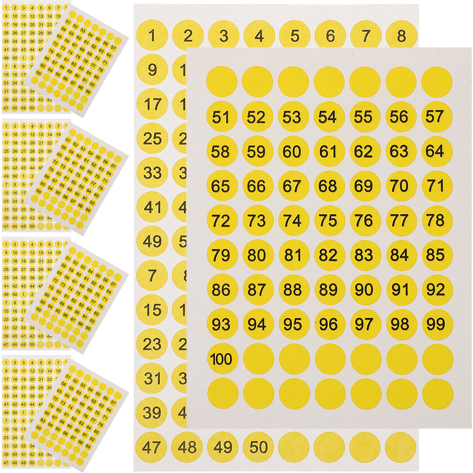 10 Sheets Number Stickers Round Counting Labels Office - Walmart.com