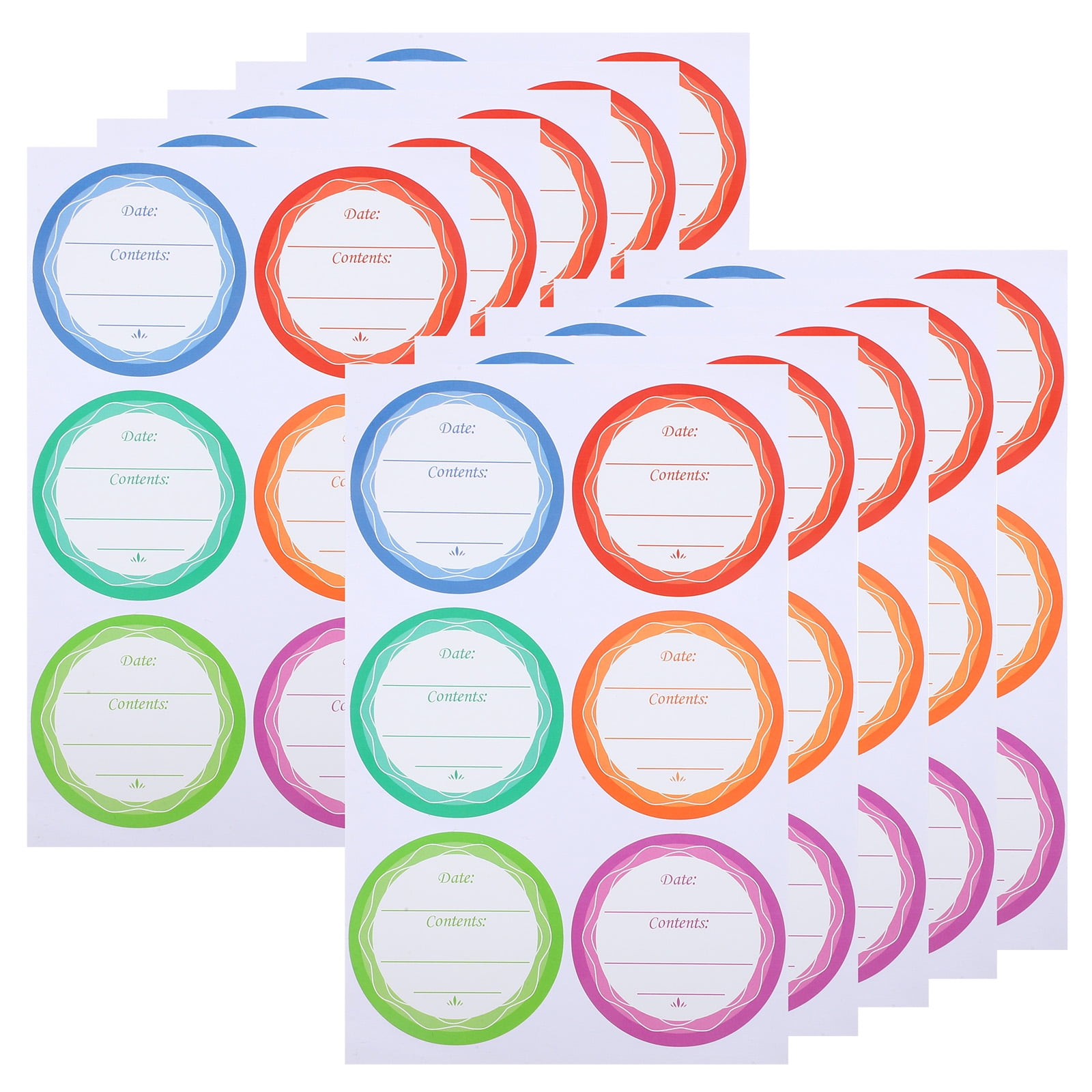 10 Sheets Of Canister Labels for Kitchen Small Round Canning Labels ...