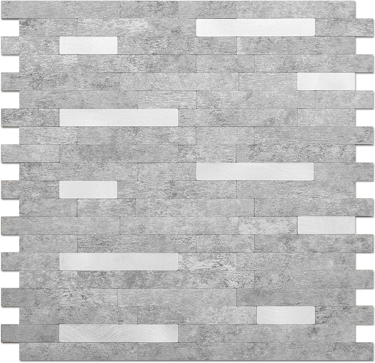 10 Sheets PVC Kitchen Backsplash Peel and Stick Wall Tiles, Grey, 9.4 ...