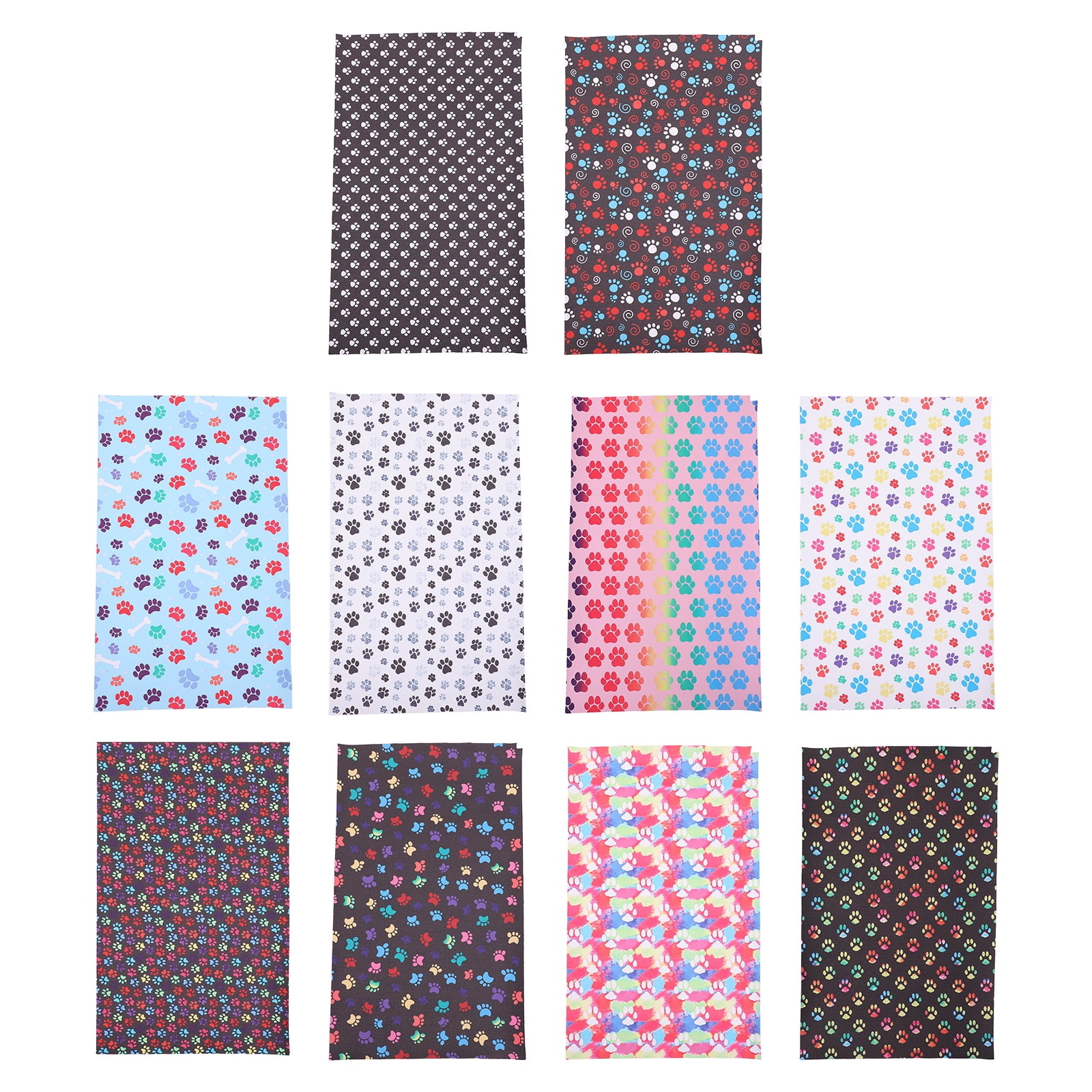 10 Sheets Paws PU Paw Sewing Sheet Animal Footprint Sheet - Walmart.com