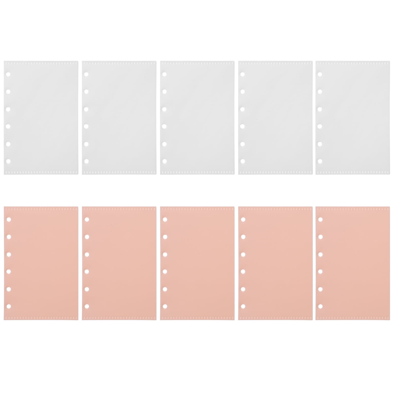 10 Sheets Plastic Binder Pockets 6 Clips Note Pads Sleeve Hand Account ...