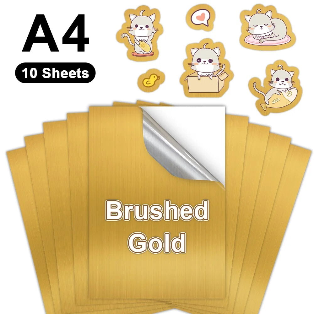 10 Sheets Printable Vinyl Sticker Paper 100% Transparent Self-adhesive A4 Copy Paper DIY Label ...