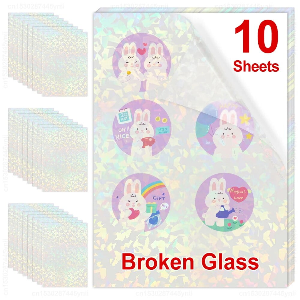 10 Sheets Printable Vinyl Sticker Paper Waterproof A4 Transparent Copy ...