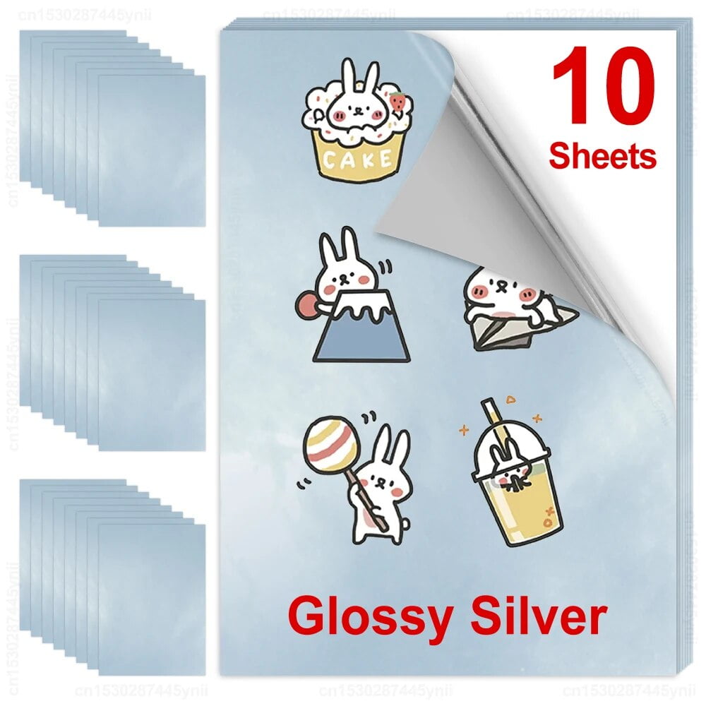 10 Sheets Printable Vinyl Sticker Paper Waterproof A4 Transparent Copy ...
