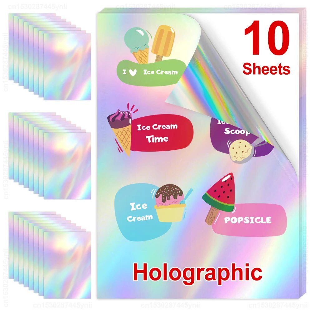 10 Sheets Printable Vinyl Sticker Paper Waterproof A4 Transparent Copy ...