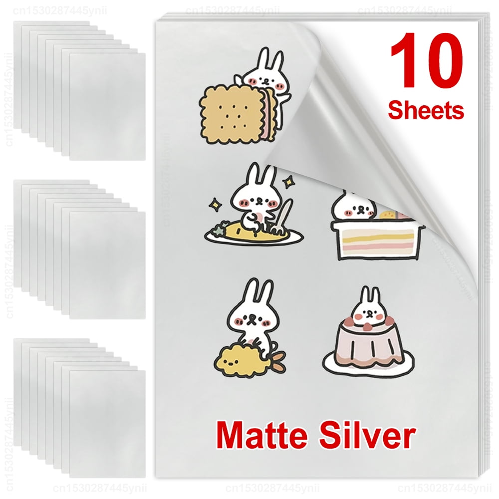 10 Sheets Printable Vinyl Sticker Paper Waterproof A4 Transparent Copy ...