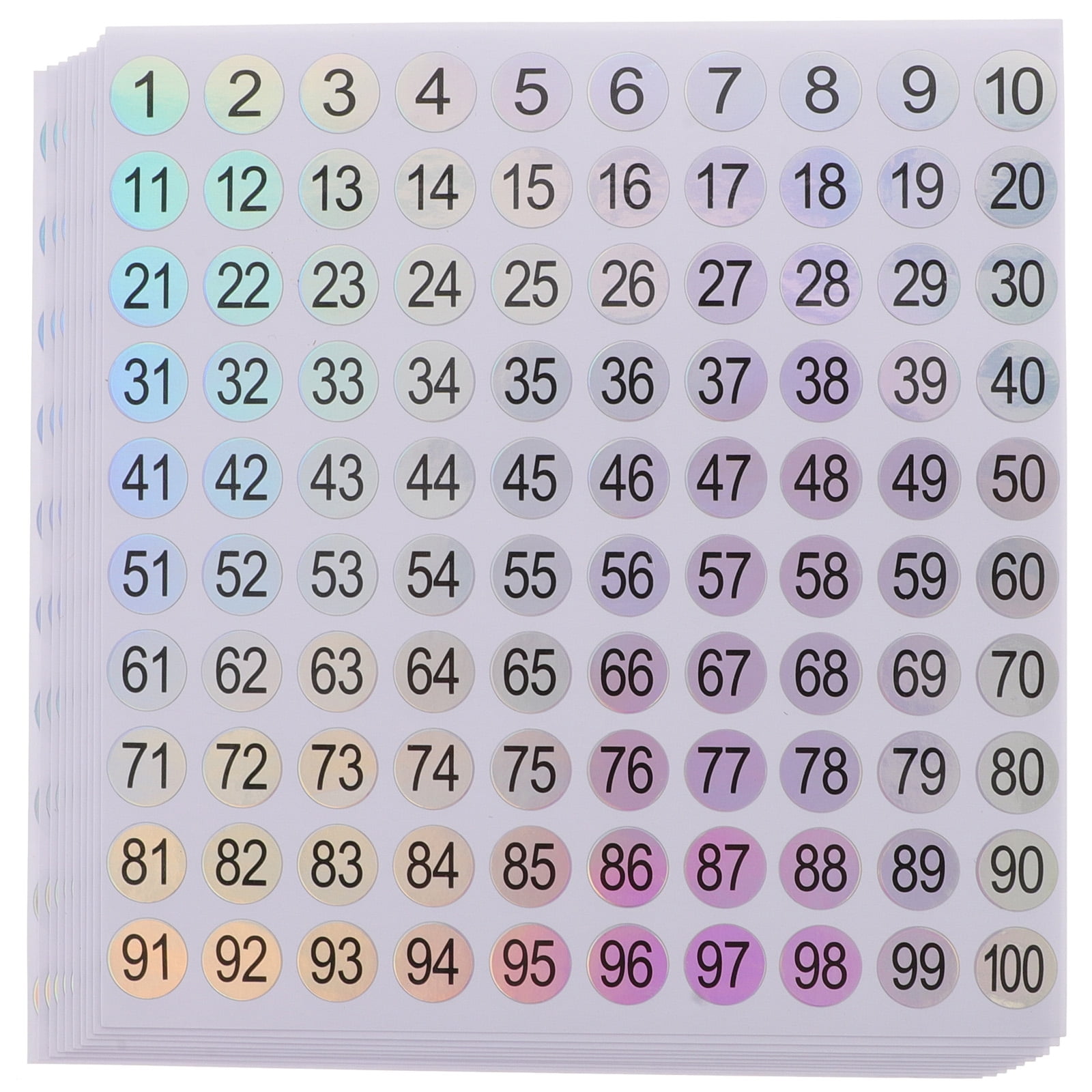 MERRYHAPY Number Stickers Assorted Color Waterproof Circular for ...