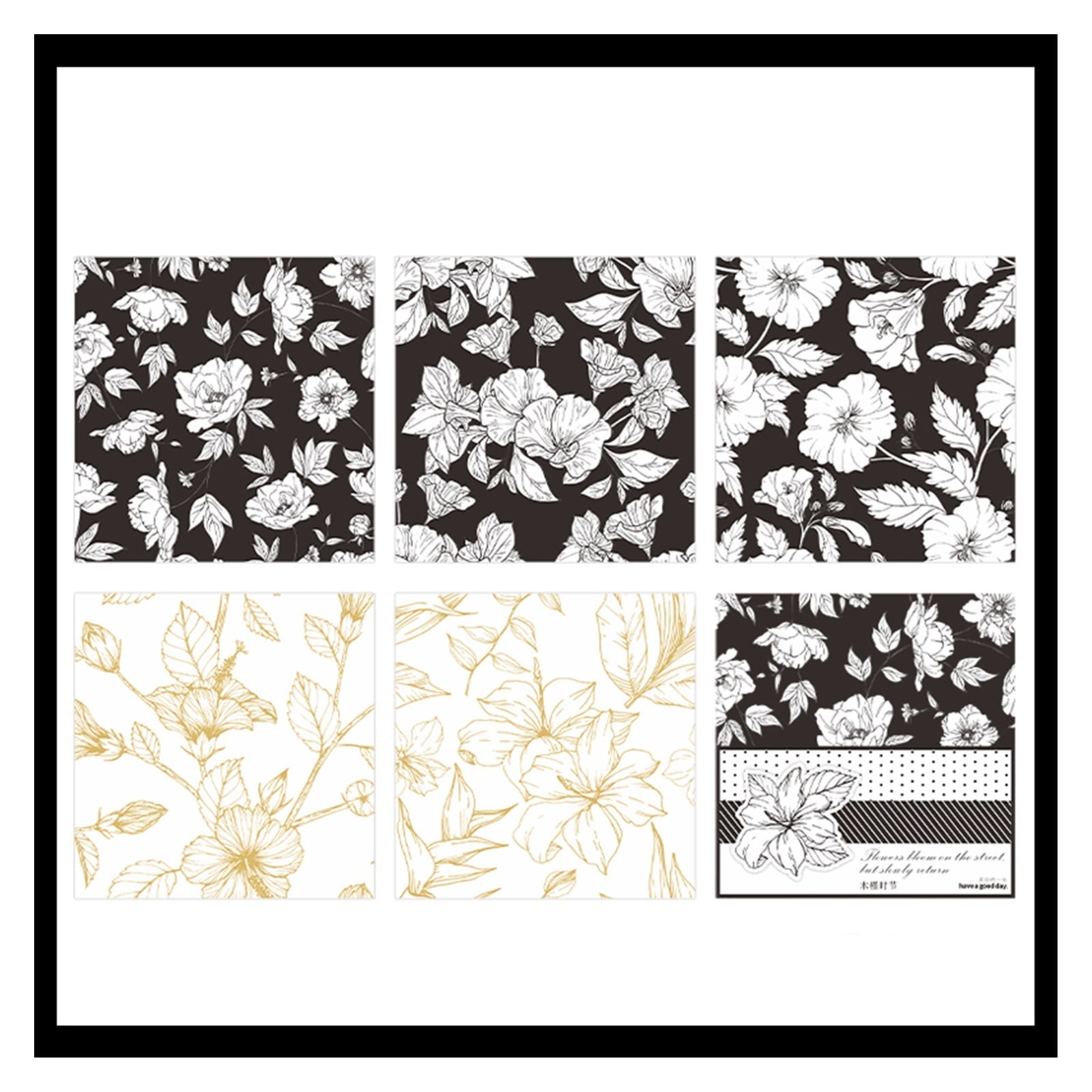 10 Sheets Scrapbook Paper Flower Decorative Paper Diy Scrapbook Journal ...