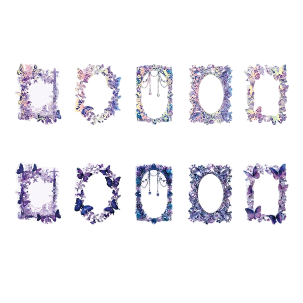 10 Sheets Scrapbook Sticker Aesthetic Sticker Border Sticker Crystal ...
