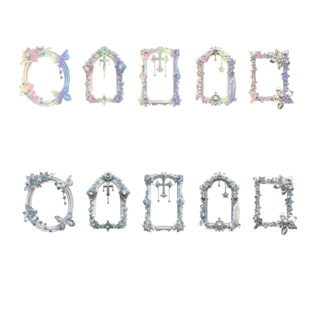 10 Sheets Scrapbook Sticker Aesthetic Sticker Border Sticker Crystal ...