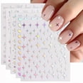 10 Sheets Self-Adhesive Aurora Nail Art Stickers - Glitter Star & Heart ...