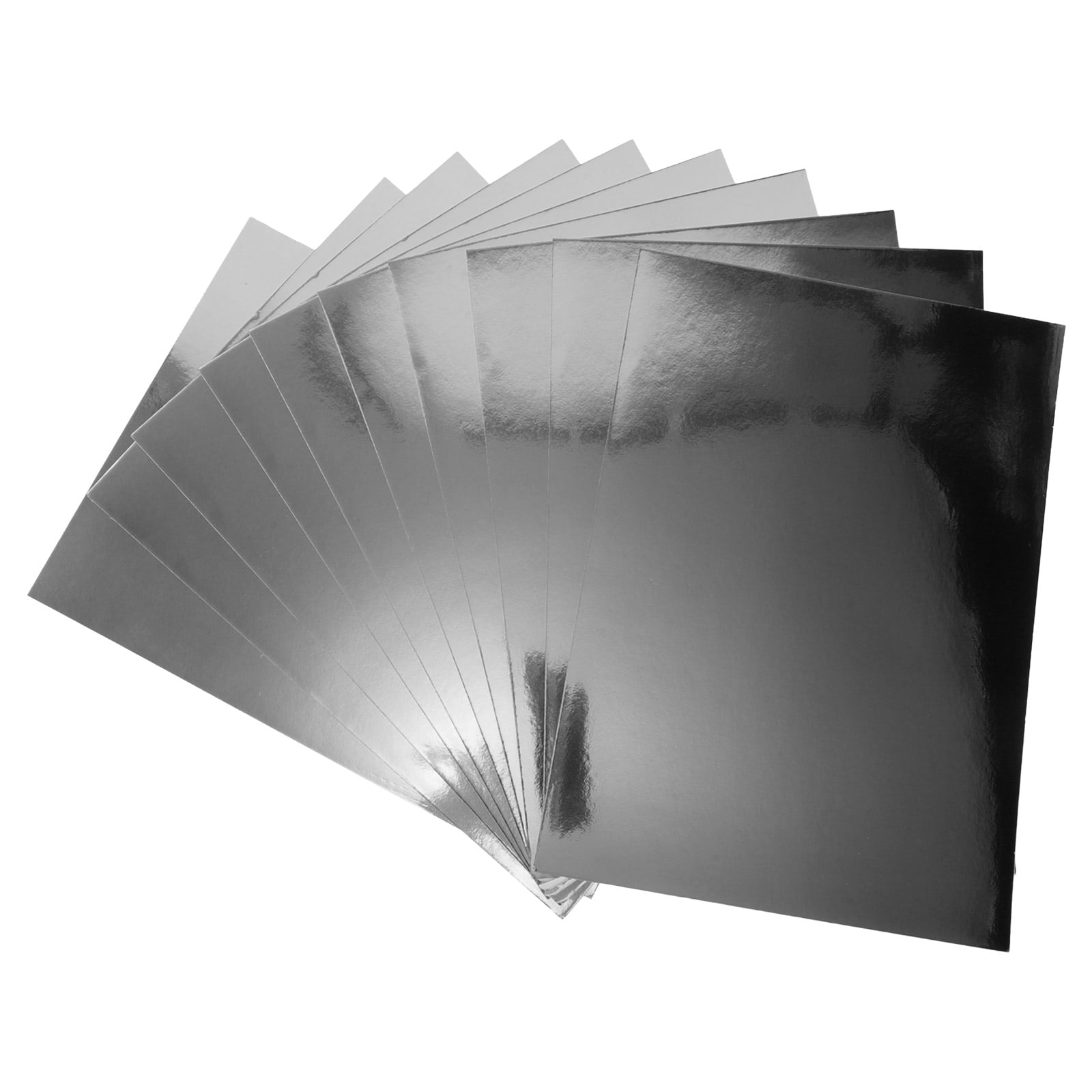10 Sheets Silver A4 Cardboard Mirror Shimmer Metallic Paper Foil Sheets ...