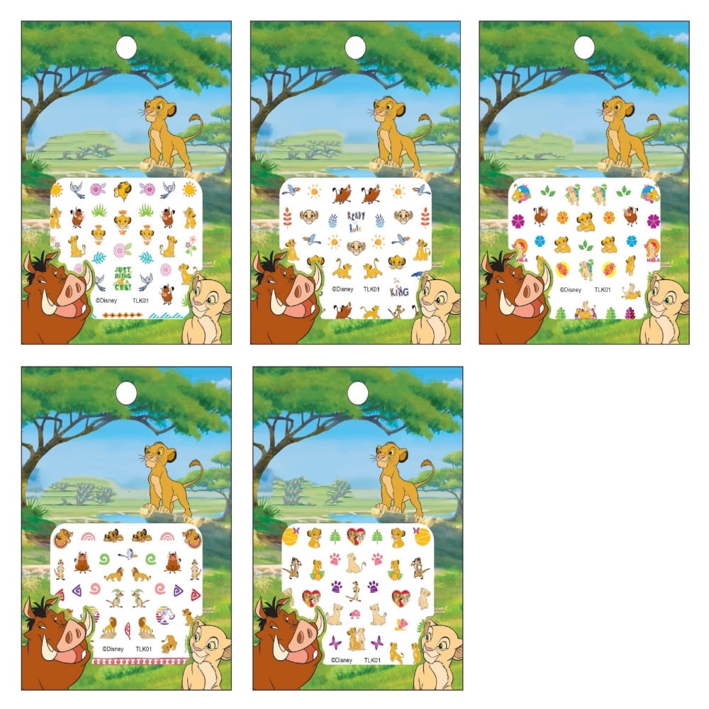 10 Sheets Simba Inspired Young Lion Cub Figure Cartoon Nail Stickers ...