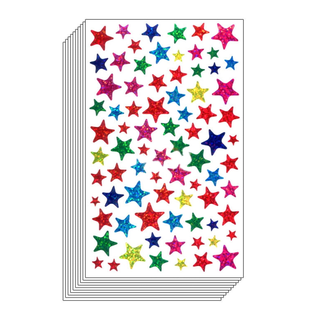 10 Sheets Small Star Decal Scrapbooking Sticker Laptop Sticker Rewards ...