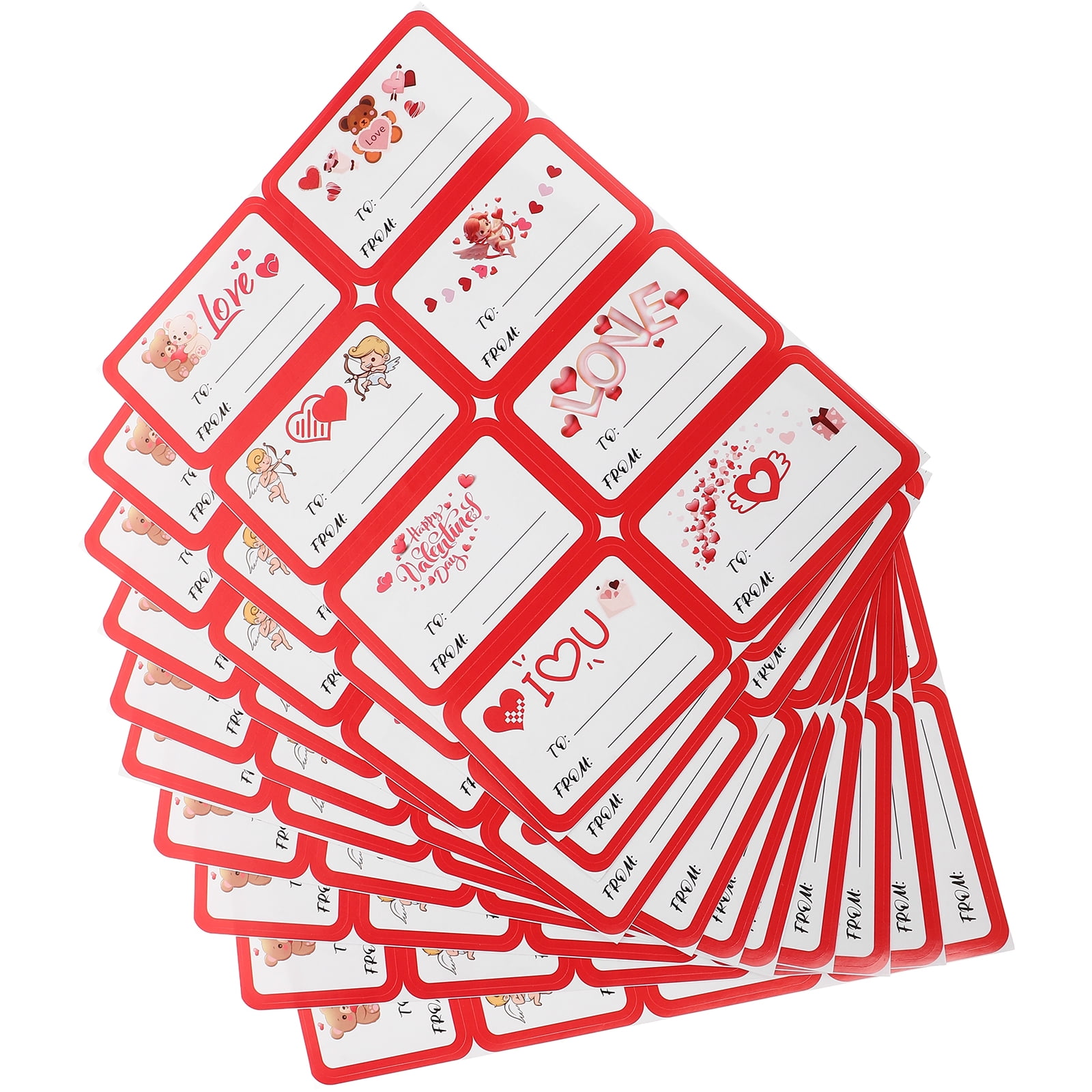 10 Sheets Square Labels Oven Hood Light Bulbs Valentines Day Stickers ...