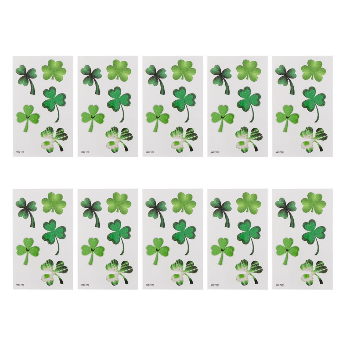 10 Sheets St. Patrick's Day Stickers Glitter Clover Four-leaf Clover ...