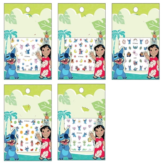 10 Sheets Stitch Inspired Blue Alien Cartoon Nail Stickers for Girls ...