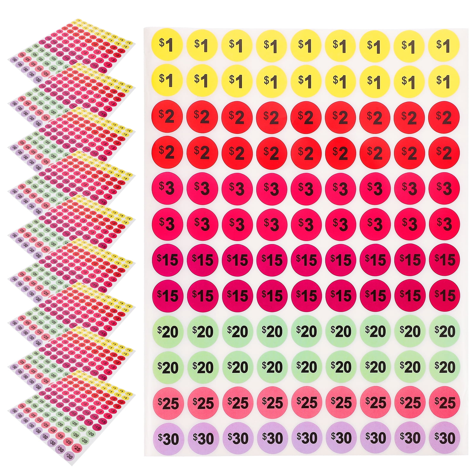 WRISTBIQUE Sale Pricing Stickers Paper Assorted Color Retail Stores 108 ...