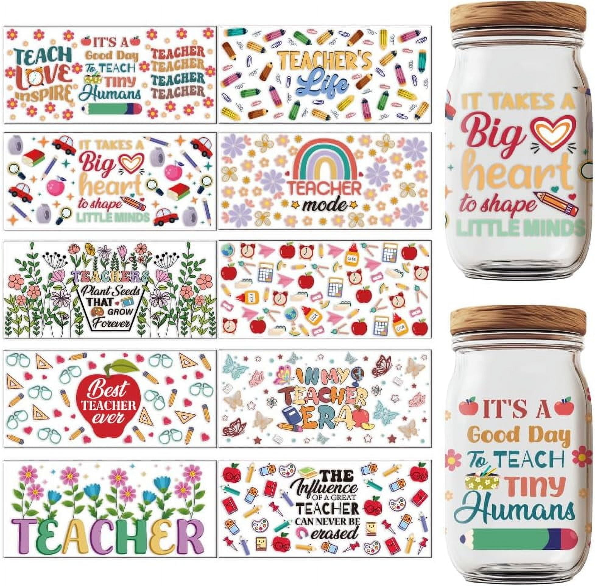 10 Sheets Teacher Appreciation UV DTF Cup Wraps Best Teacher Ever UV ...