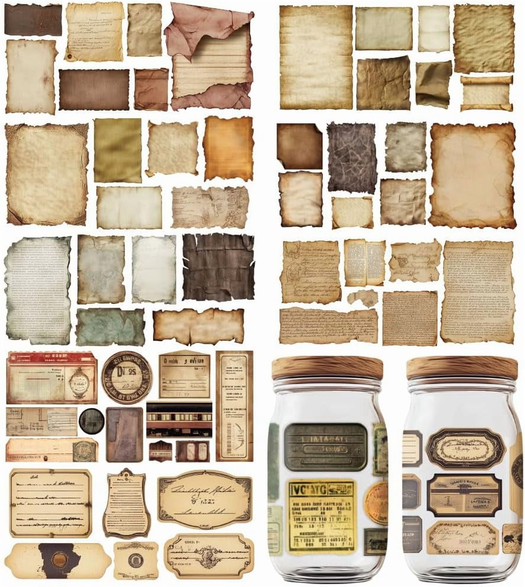 10 Sheets UV DTF Cup Wraps 10 Styles Vintage Aged Paper Decals Cartoon ...