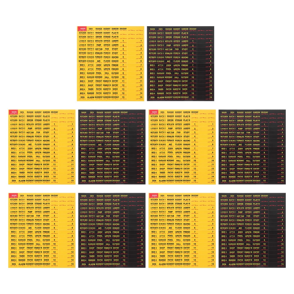 10 Sheets Versatile Breaker Panel Label For Circuit Breaker Box Fuse ...