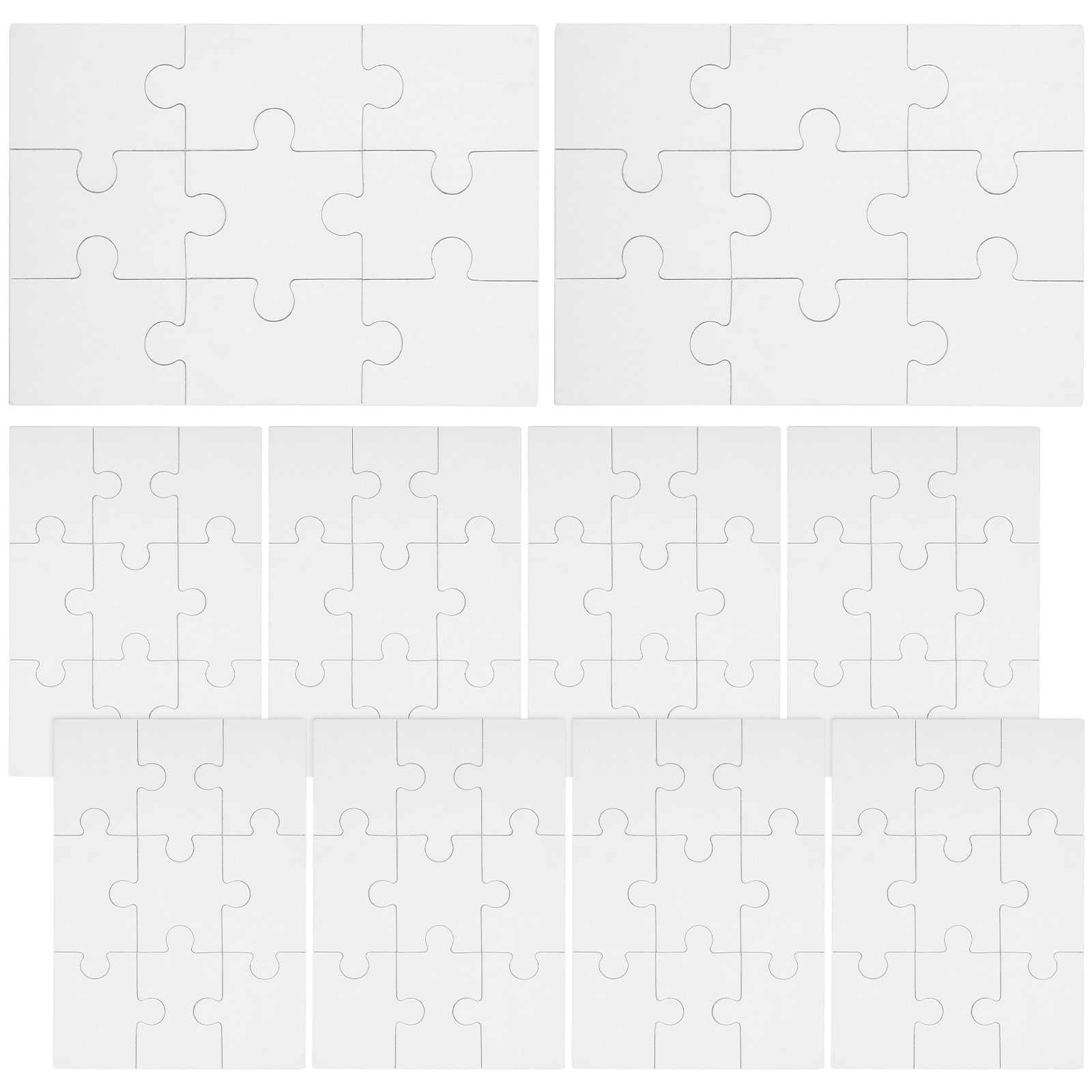 10 Sheets of DIY Blank Puzzles Drawing Blank Puzzle DIY Blank Graffiti ...