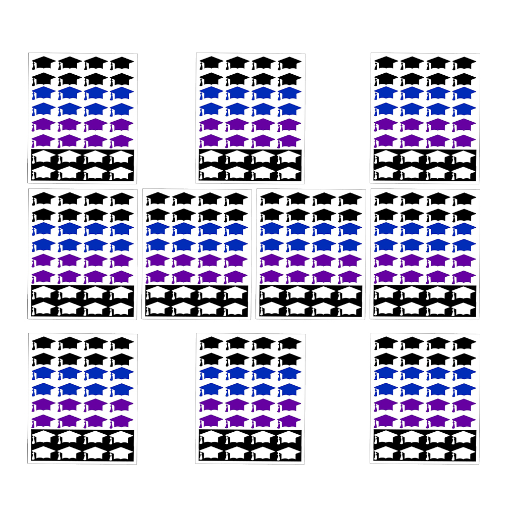 10 Sheets of Graduation Hat Stickers Grad Hat Reward Stickers Small ...