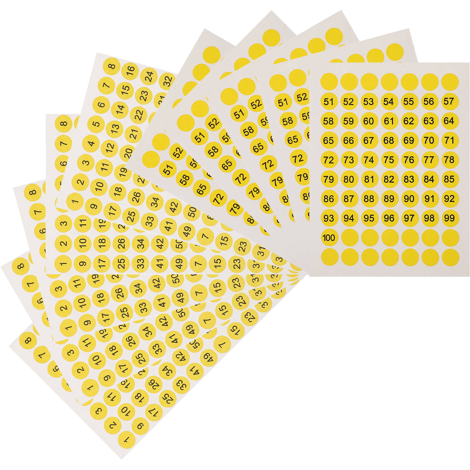 OULII Weight Sticker Label Number Stickers Yellow Copper Adhesive 10 ...