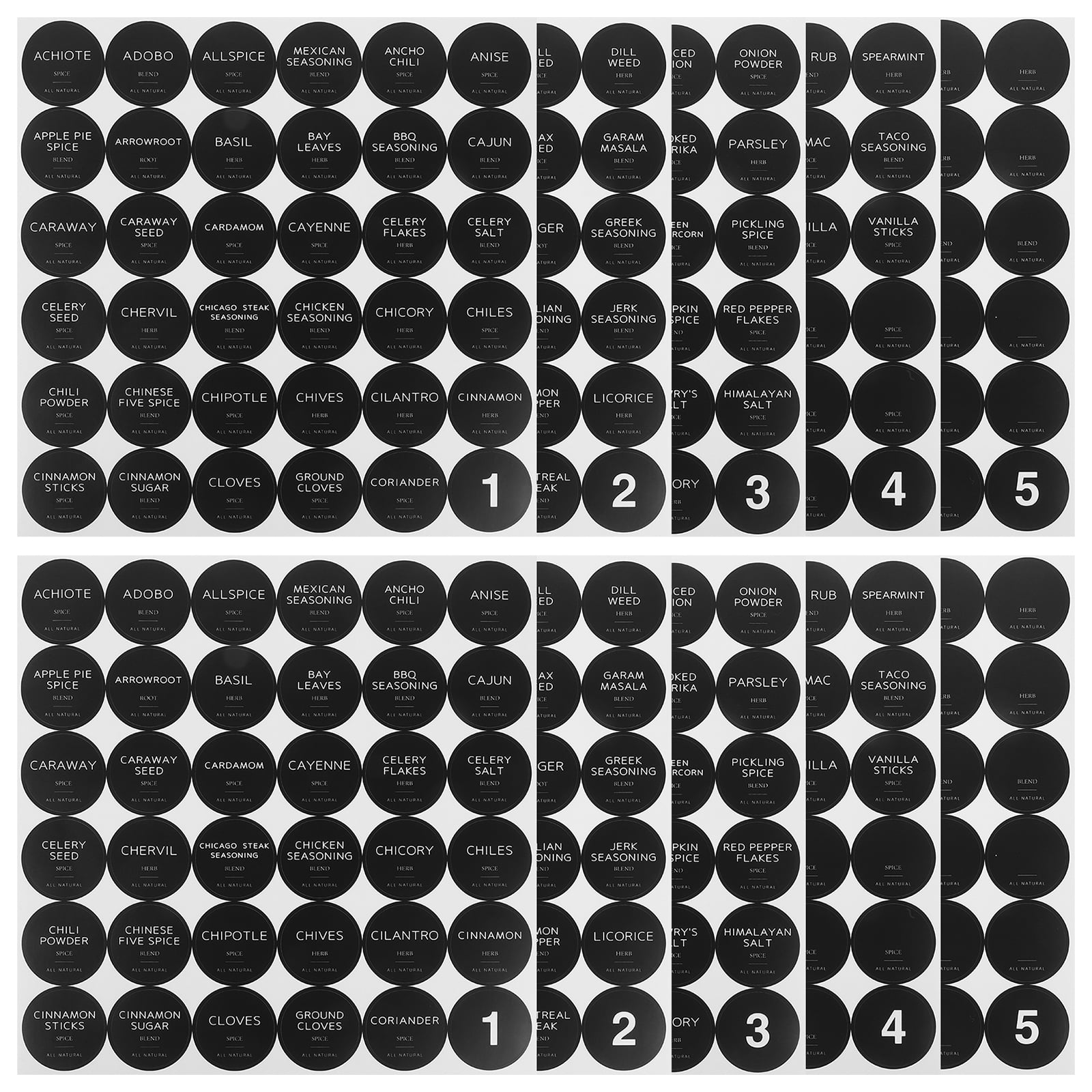 10 Sheets of Seasoning Bottle Sticker Labels Self-Adhesive Stickers ...