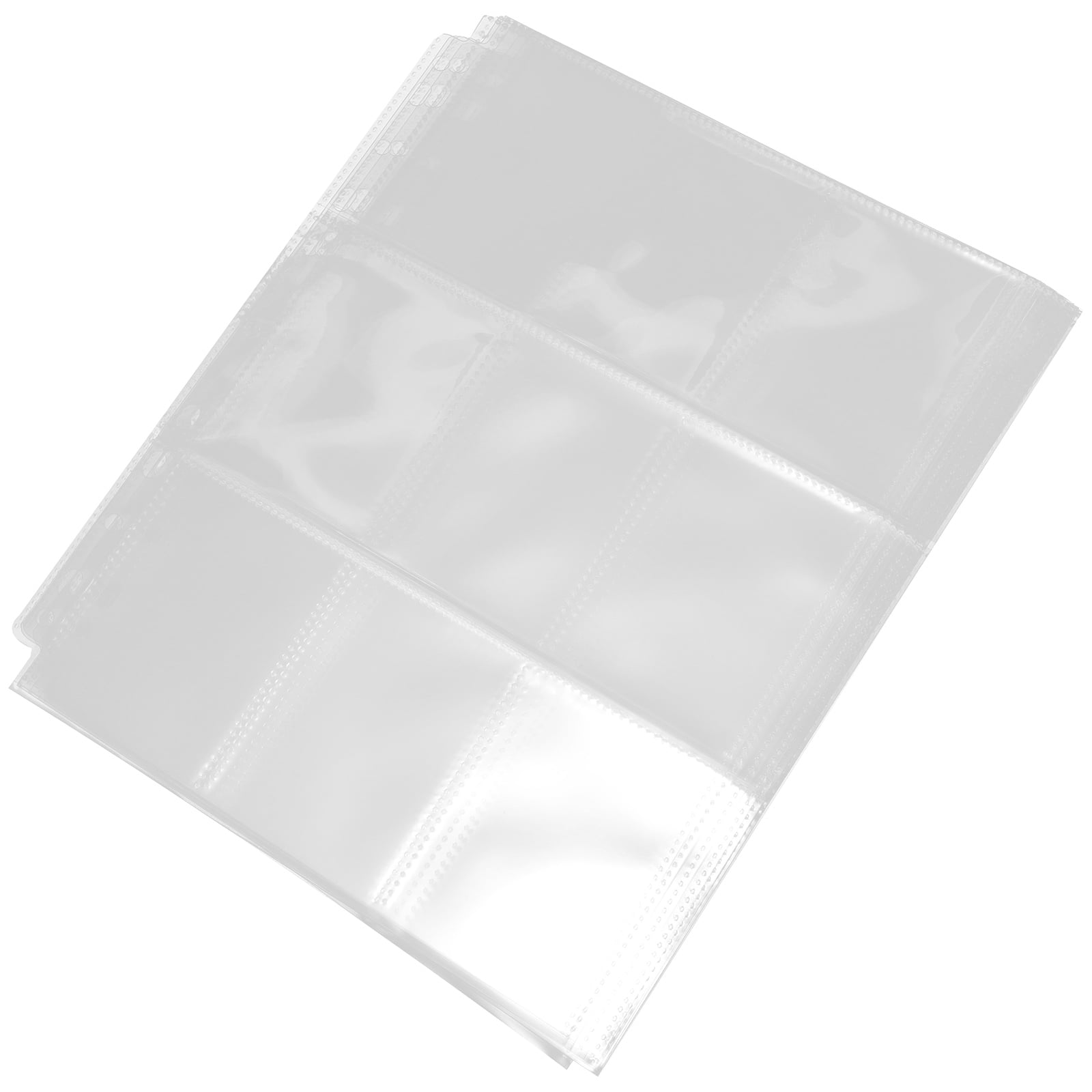 10 Sheets of Trading Card Sleeve Pages Game Card Binder Sheets Clear ...