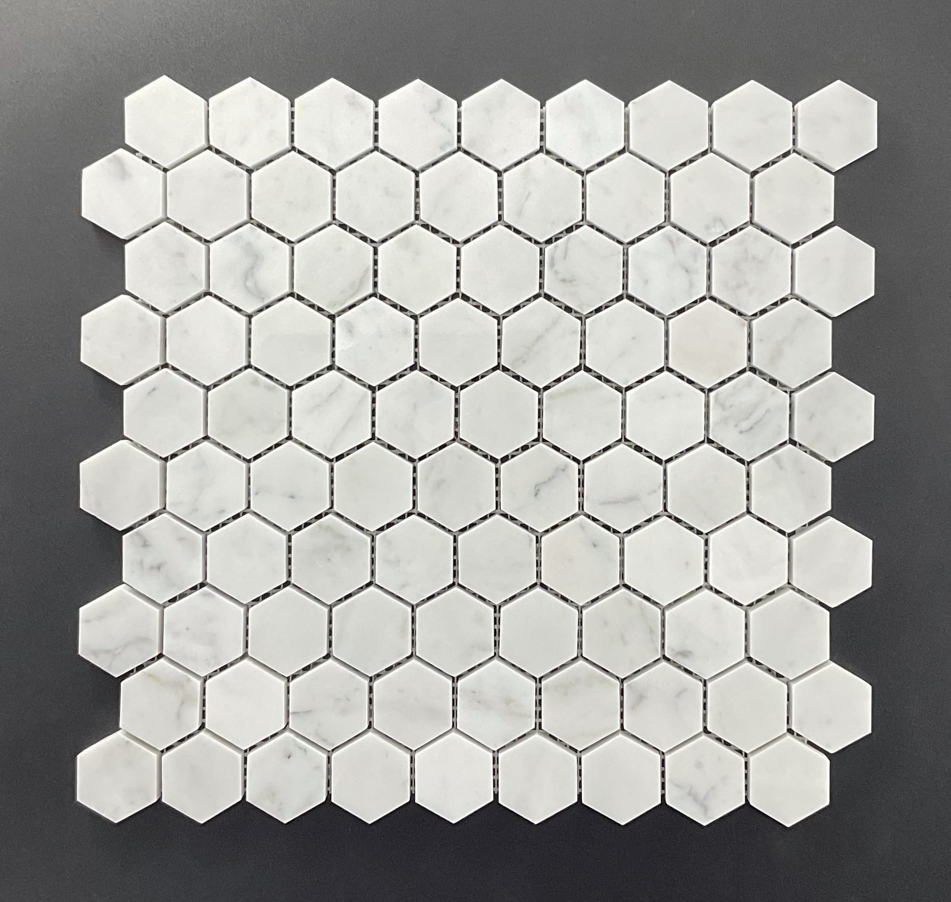10-Sheets of White Carrara Hexagon Marble Mosaic Tiles / Wall Tile ...