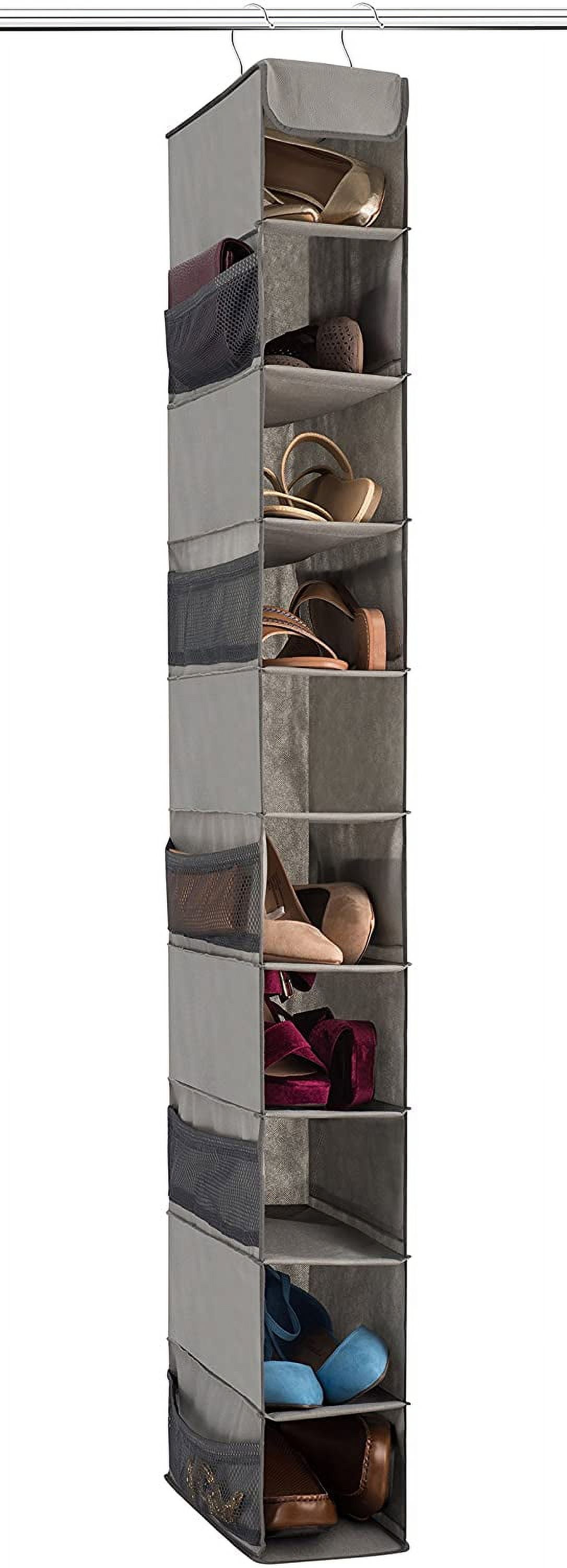 10-Shelf Hanging Shoe Organizer (1 Pack) Hanging Closet Shoe Organizer ...