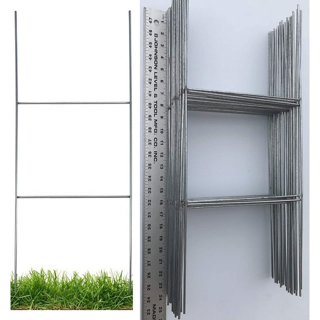 10 Signs Stakes 10X24 Inches 9 Gauge Galvanized Wire Double H-Frame ...