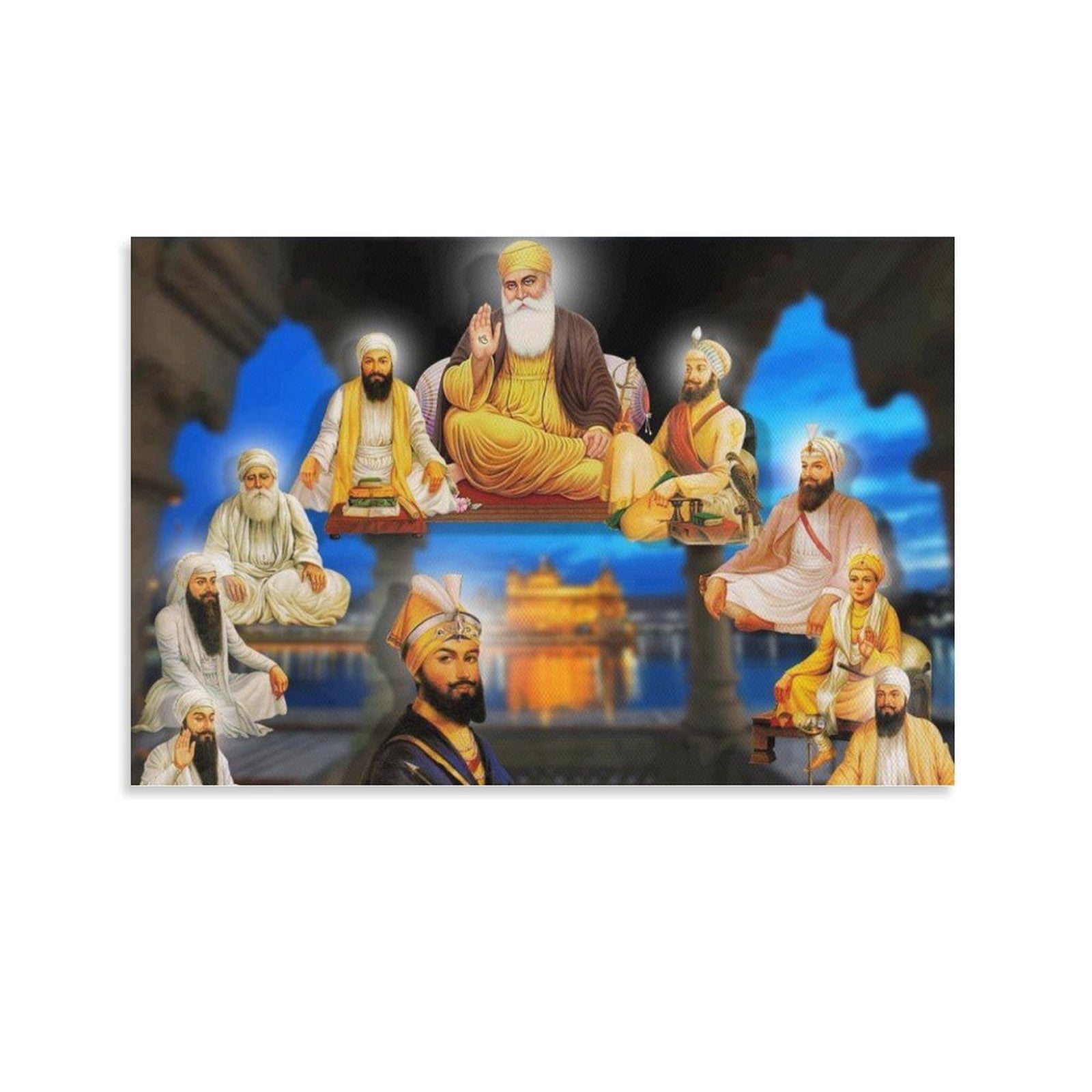 10 Sikh Gurus Ten Gurus Art Poster Room Aesthetic Poster Print Art Wall ...