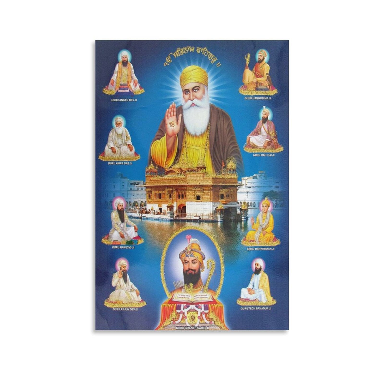 10 Sikh Gurus Ten Gurus Art Posters Poster Decorative Painting Canvas ...