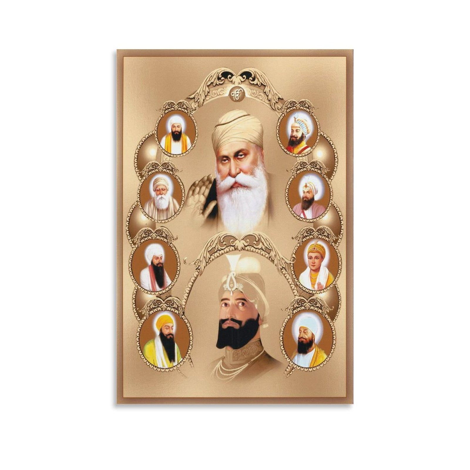 10 Sikh Gurus Ten Gurus Poster Painting Room Aesthetic Poster Print Art ...