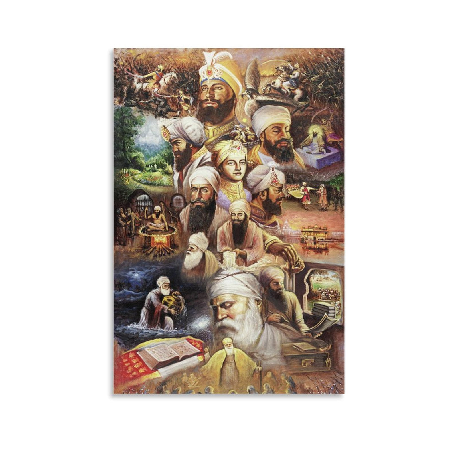 10 Sikh Gurus Ten Gurus Poster Paintings Home Decor Poster Wall Art ...