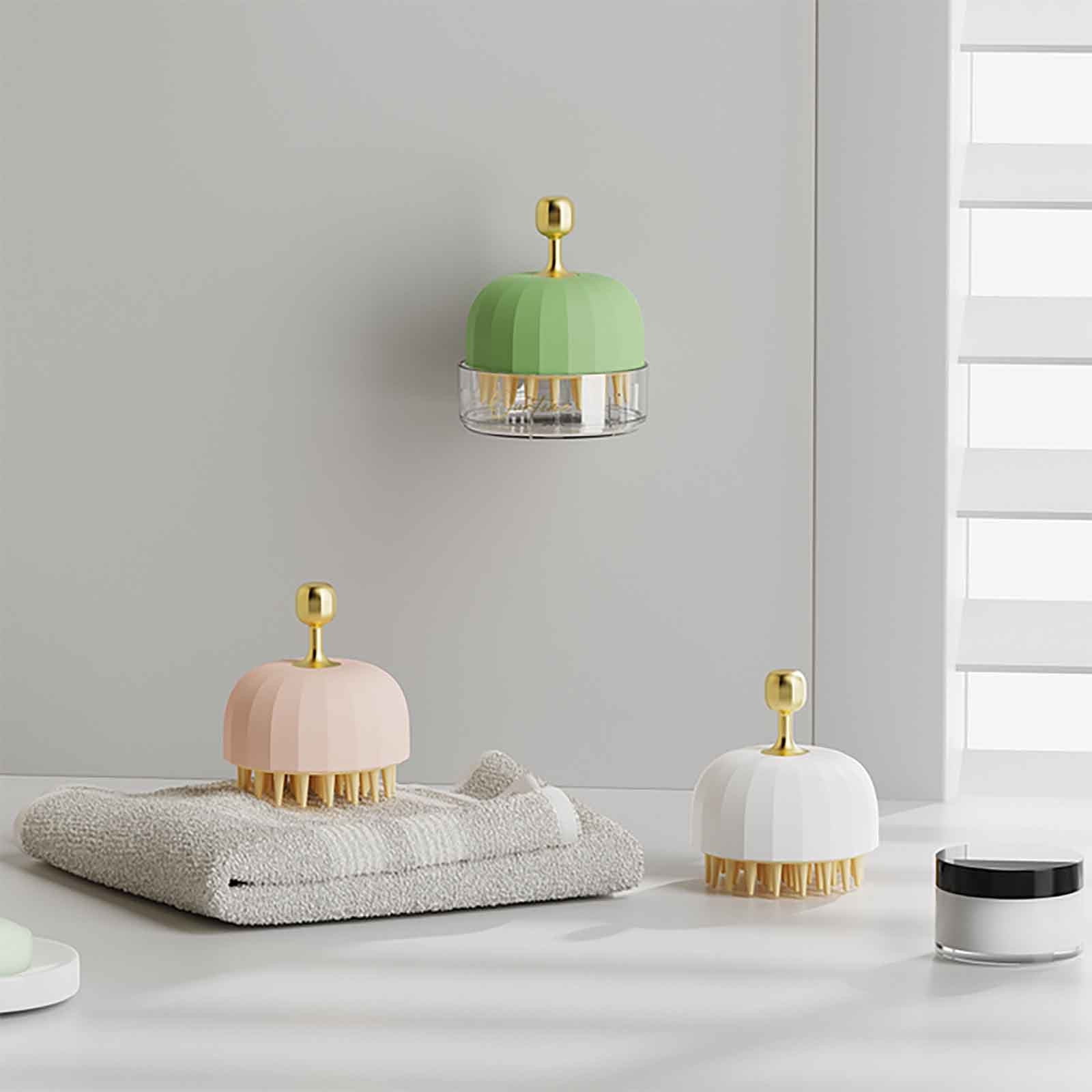 Under 10,Silica Gel Soft Wall-Mounted Shampoo Brush,Antipruritic ...