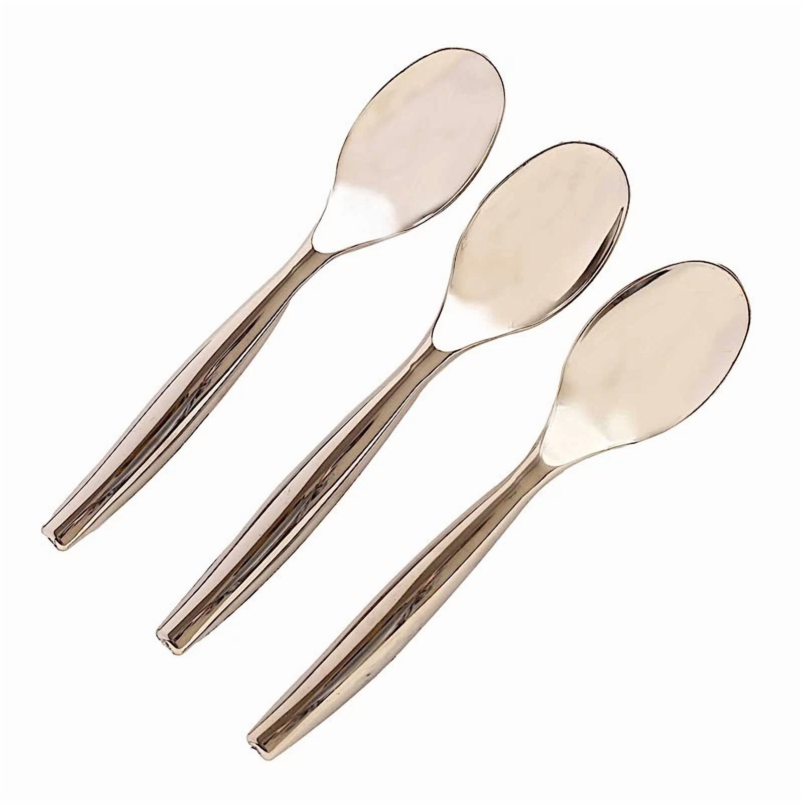 10 Silver 10" Heavy Duty Plastic Large Serving Spoons Party Events ...