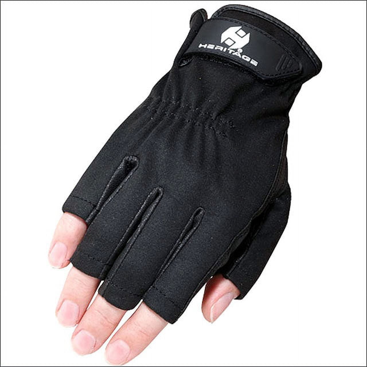 10 Size Heritage Tech-Lite Riding Gloves Horse Equestrian Black 3/4 ...
